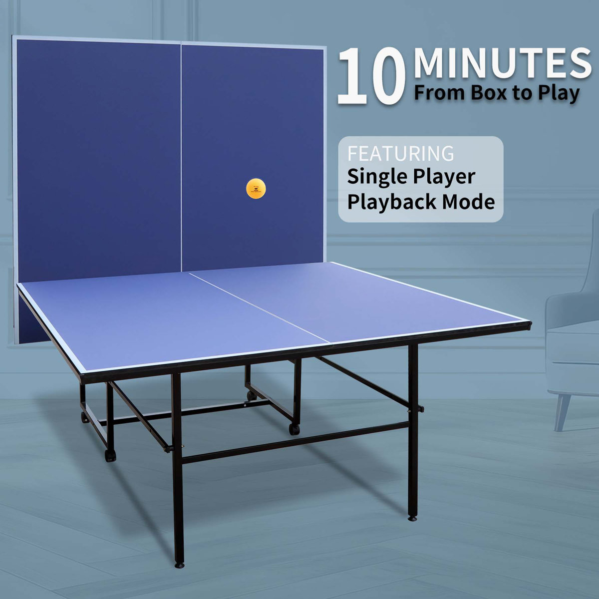 Beyong Foldable Table Tennis Table with Wheels (Paddles Included) | Wayfair